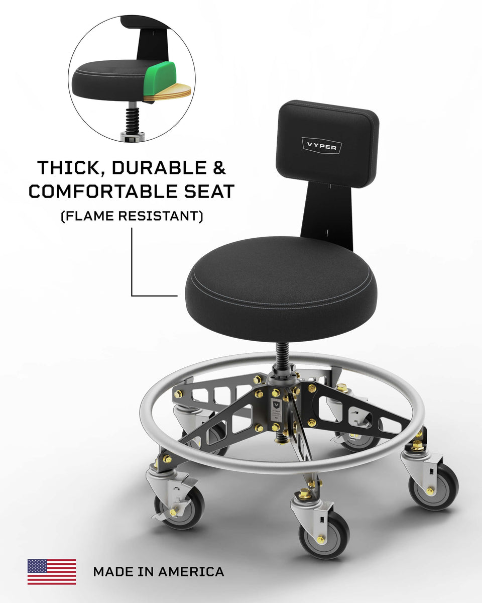 Best Garage Chair With Wheels | Robust Steel Max – Vyper Industrial