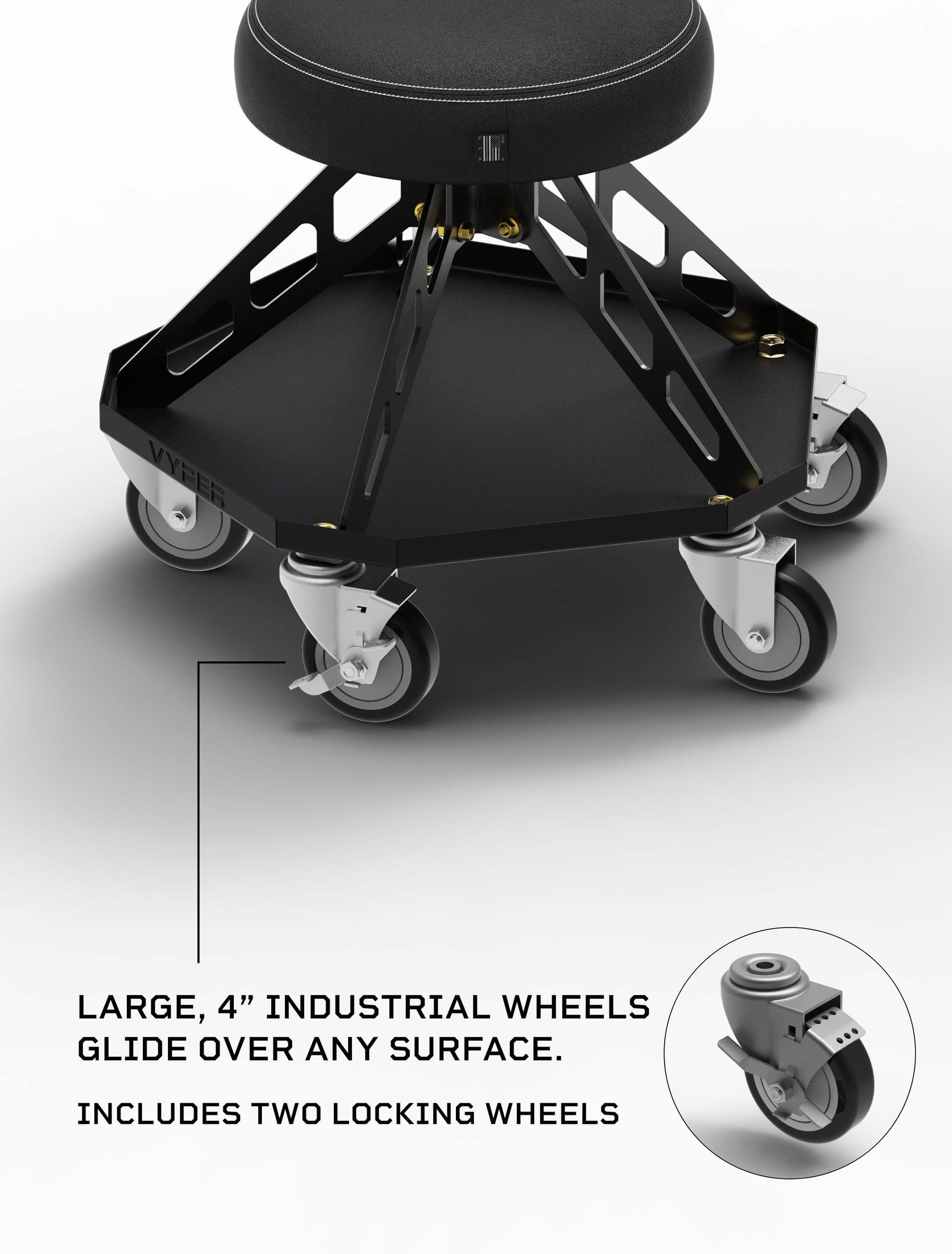 Best Garage Stool With Wheels | Robust Steel Pro – Vyper Industrial