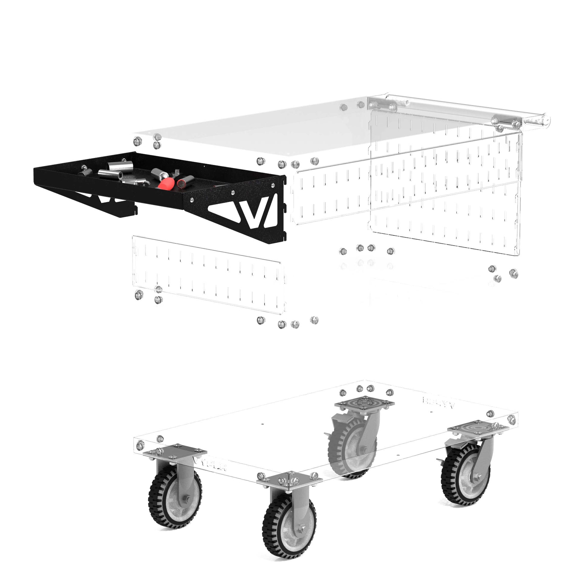 12 Inch Workspace Attachment | Vyper Rolling Utility Cart X32 Series ...